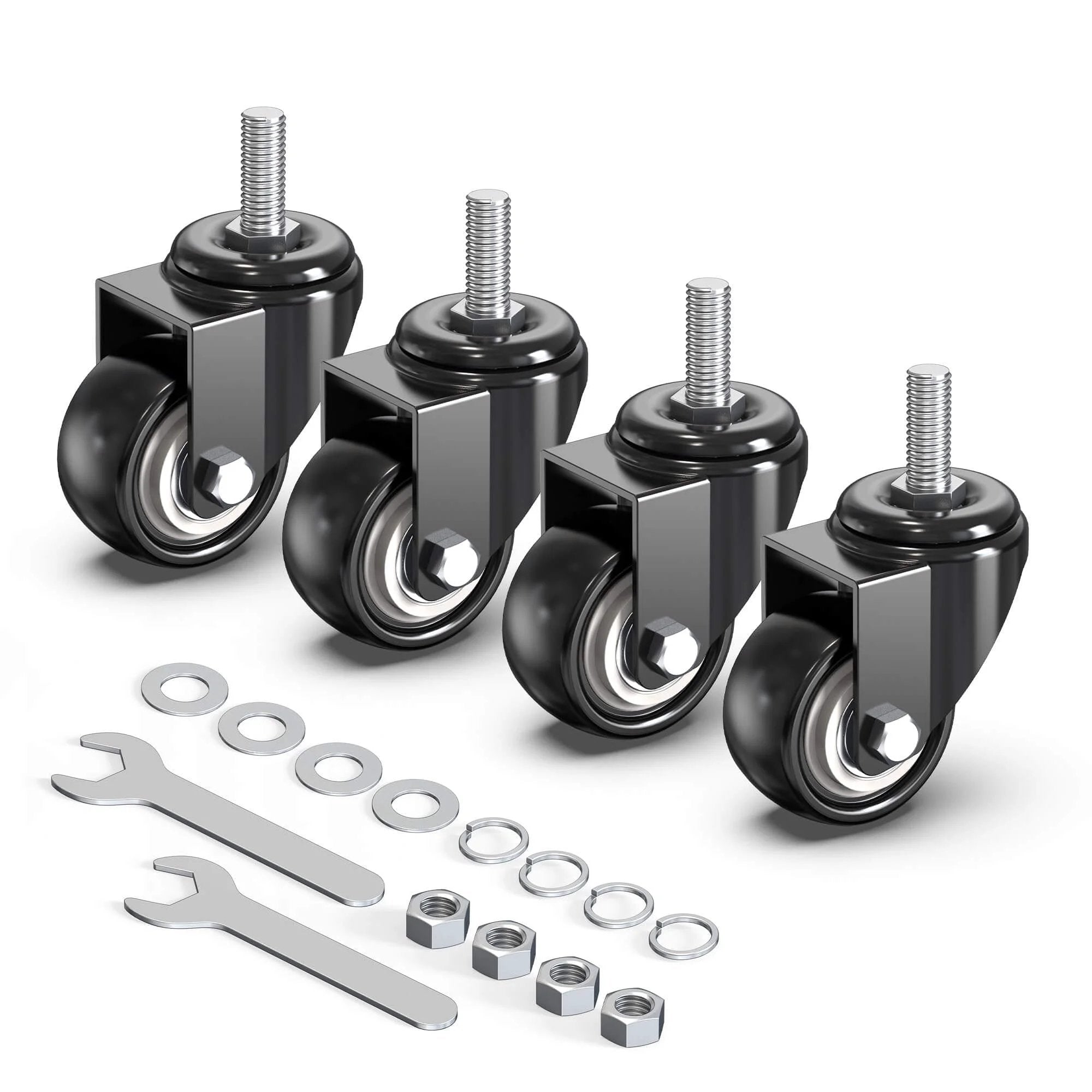 Ensemble de 4 roues pivotantes sans frein de 2 pouces ...