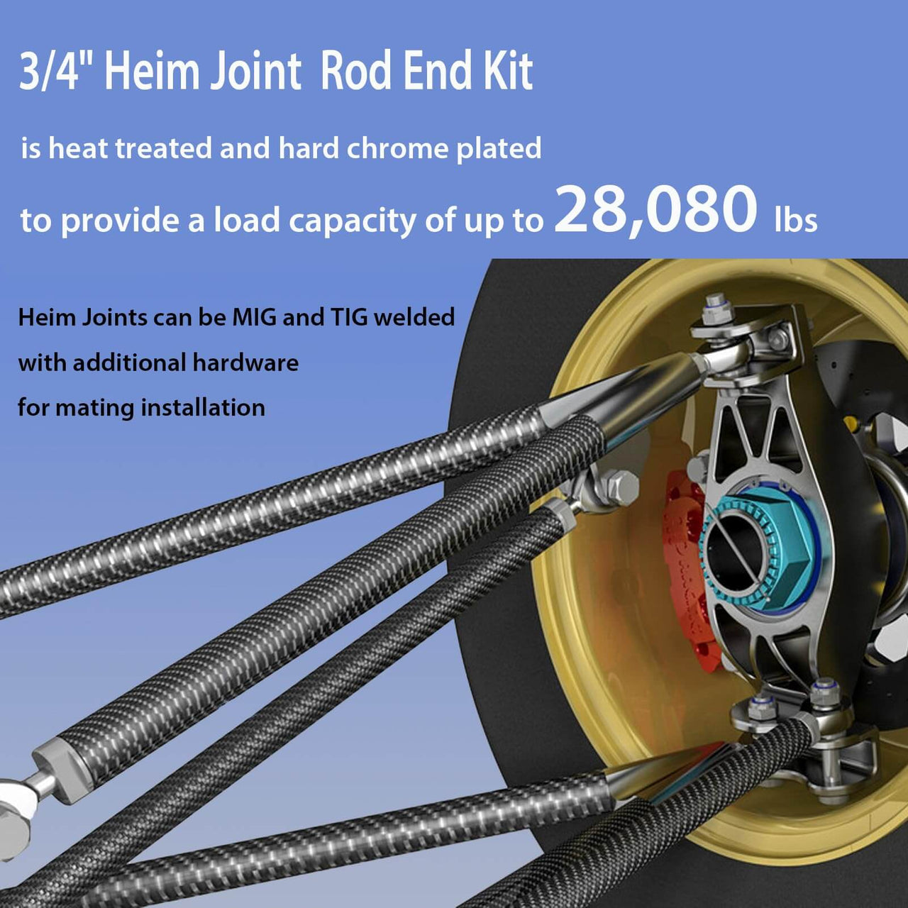 3/4 inch Heim Joint Rod End Kit, right and left hand t...