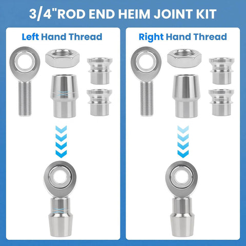8 pcs 3/4 inch Heim Joint Rod End Kit, chromoly panhar...