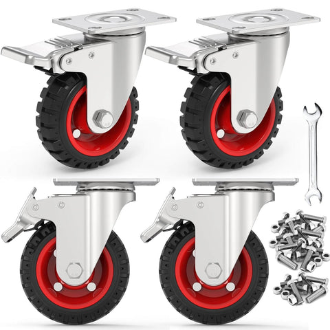 5 Inch Heavy Duty Caster Wheels with Dual Lock Safety ...
