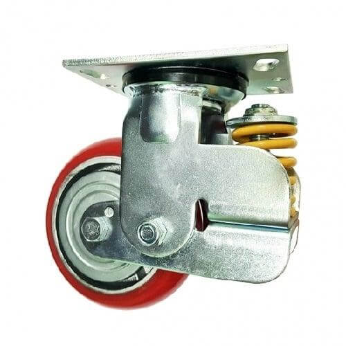 6" Inch spring loaded Caster Wheel 661 pounds Swivel Polyurethane and ...