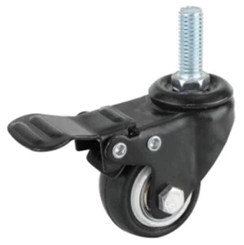 63mm Caster Wheel 88 Lbs - Brake - PVC M12 Threaded St...
