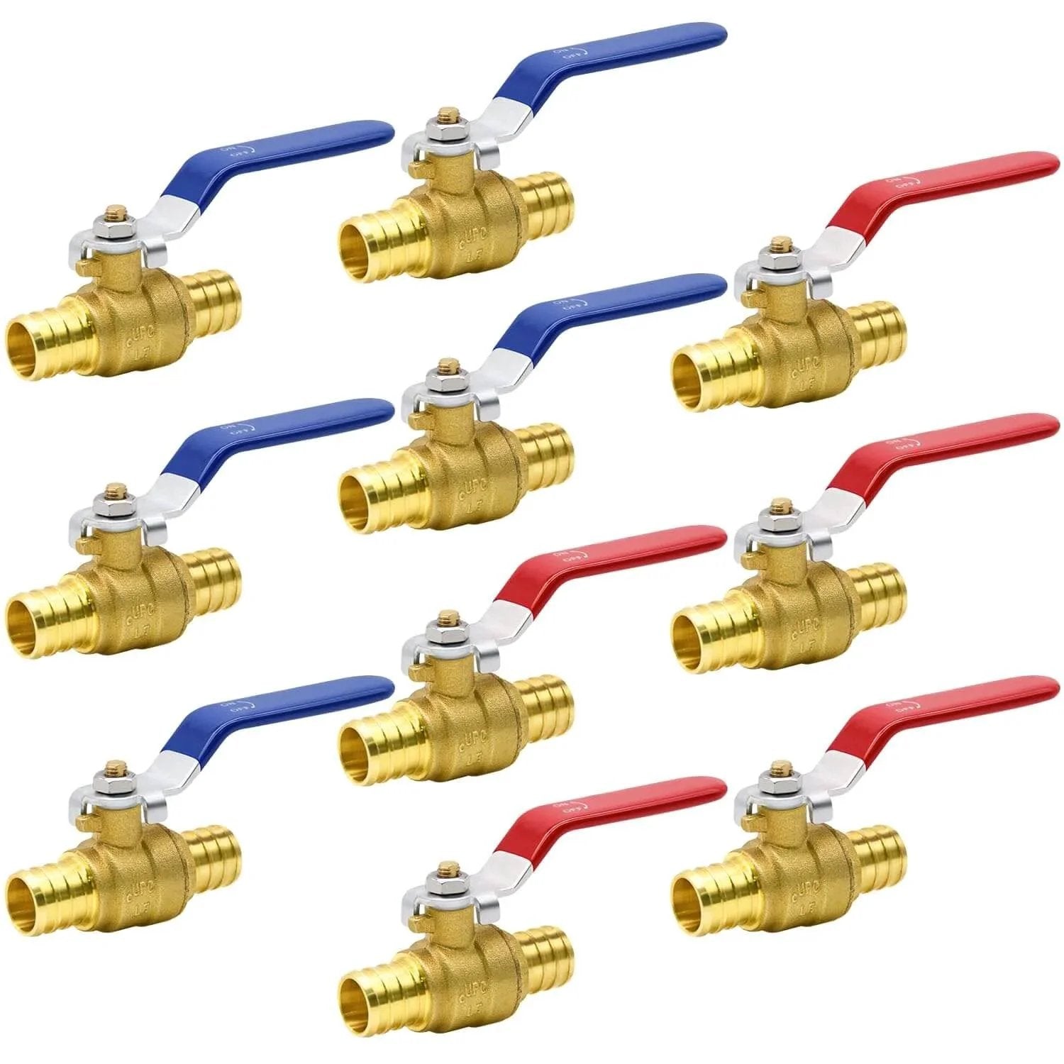 Ten Pack Brass PEX Ball Valves Three Quarter Inch Full...