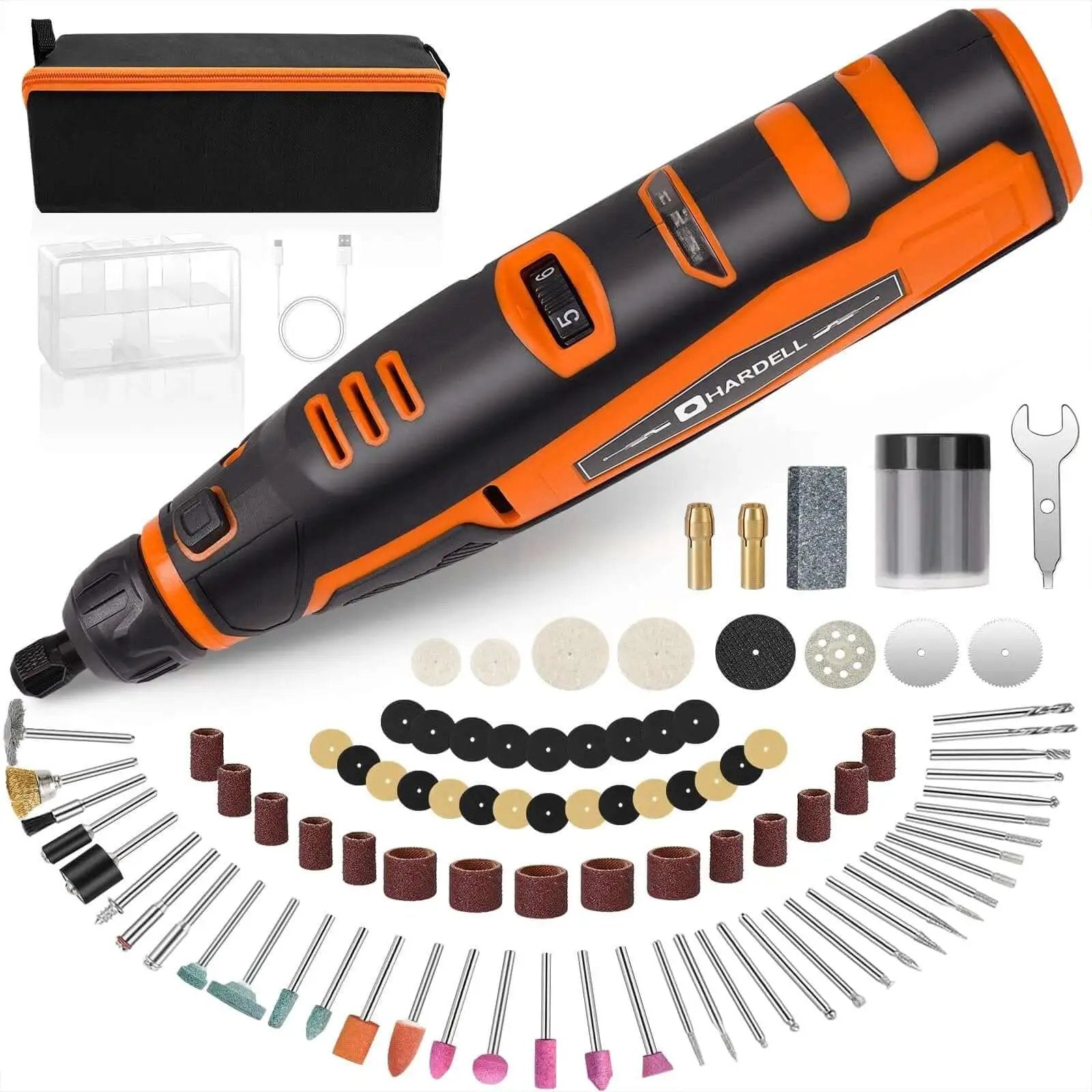 cordless rotary tool kit with 6 speeds up to 30,000 RP...