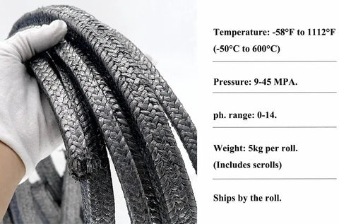 graphite braided packing for pumps and valves 0.98 in ...