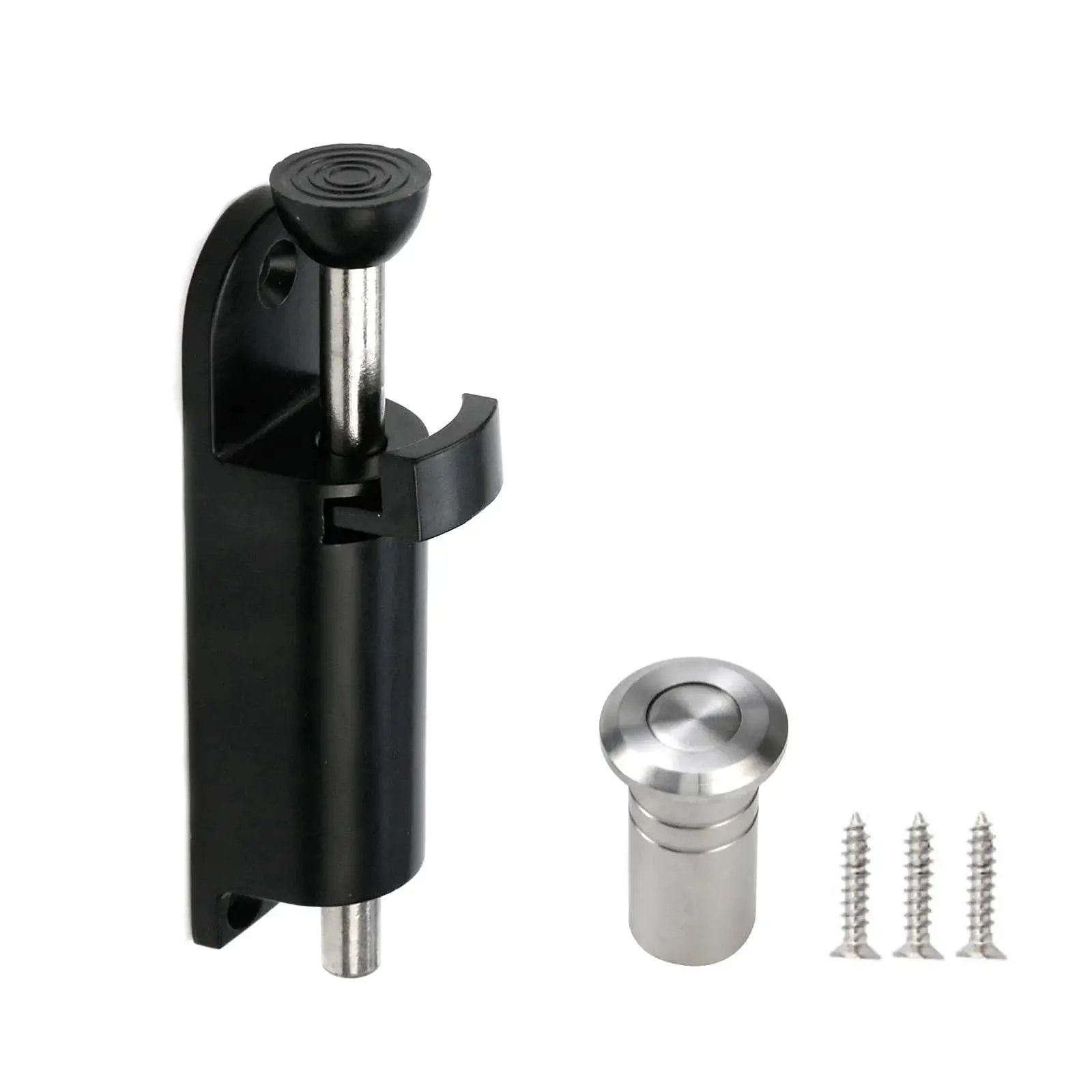 Spring Loaded Sliding Door Lock Black Heavy Duty Foot ...