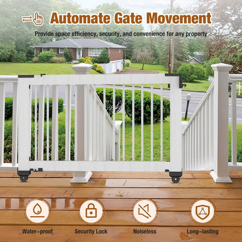 Heavy Duty Sliding Gate Kit Black Hardware Set for Smo...
