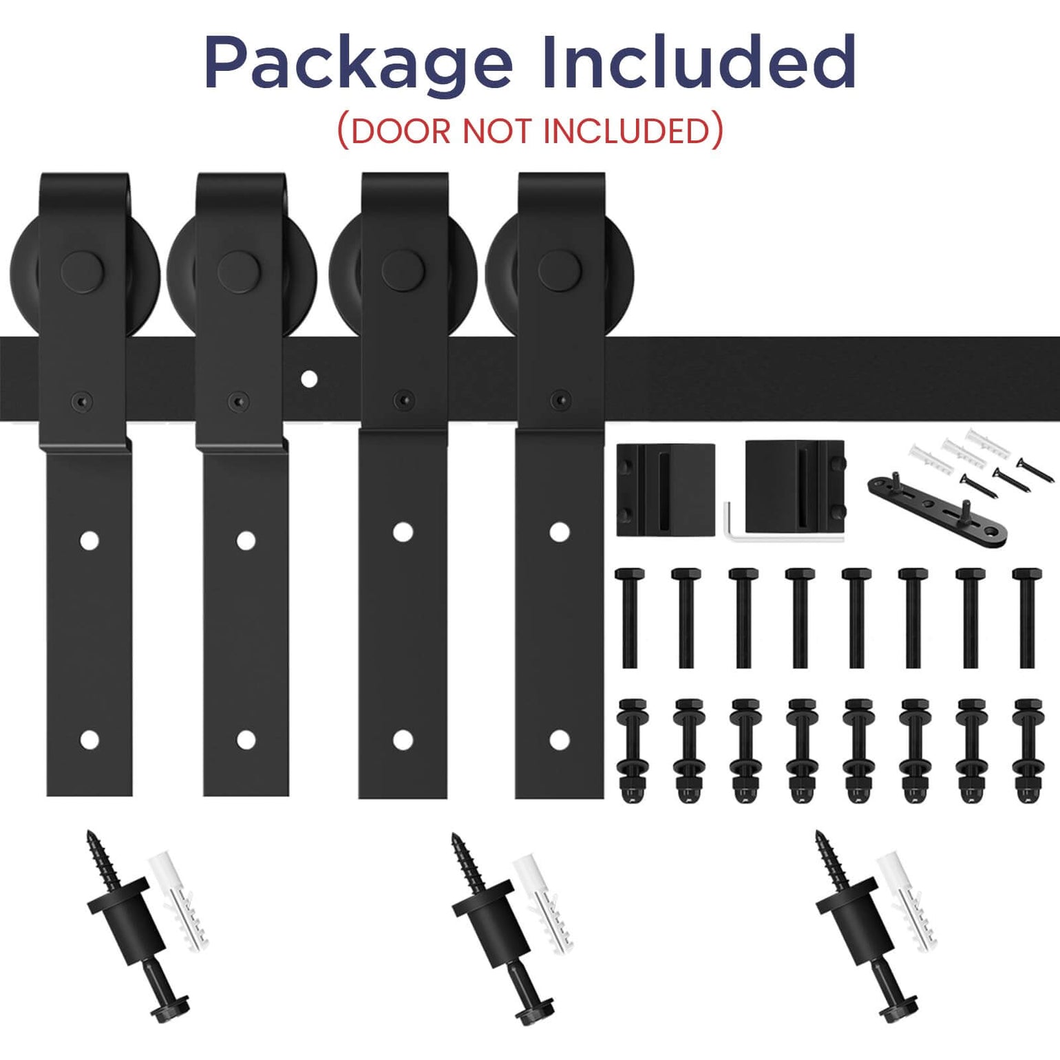 4 Feet Bypass Sliding Barn Door Hardware Kit for Doubl...