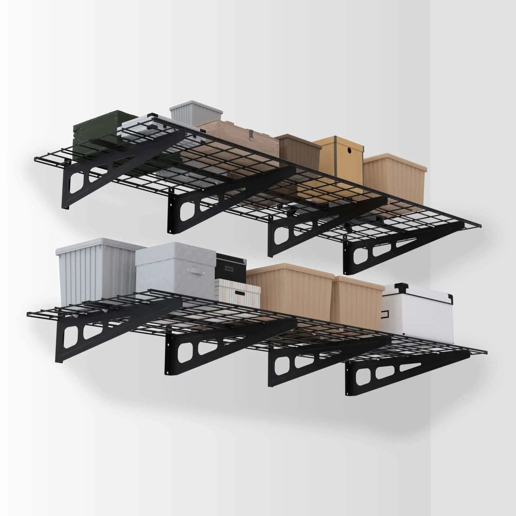 2-Pack 6ft Garage Wall Shelving System with 800 Lbs Ca...