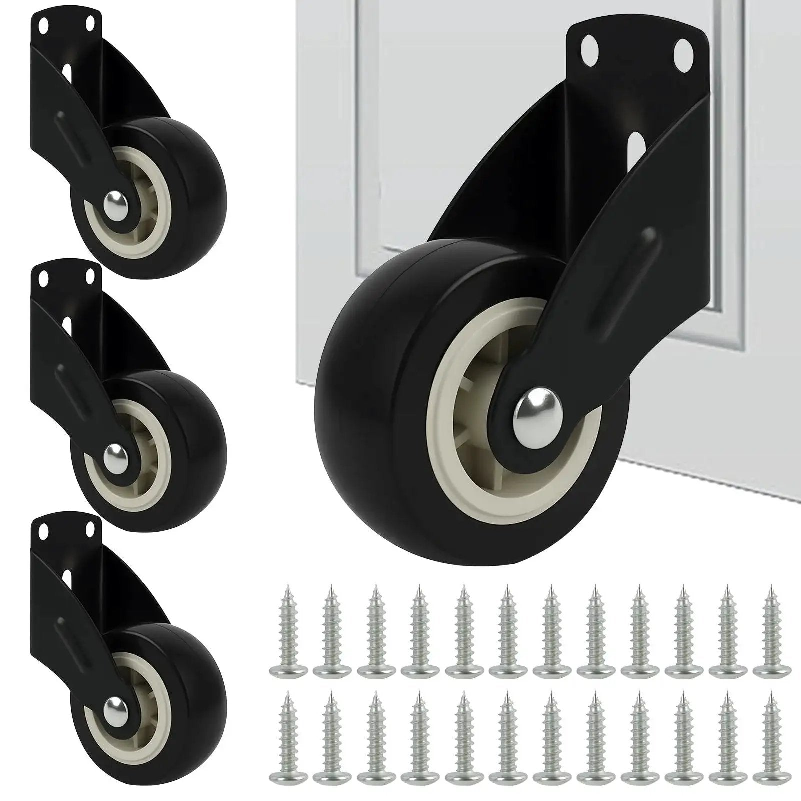 4 Pack 2 Inch Gate Wheels For Wooden Gates With Side M...