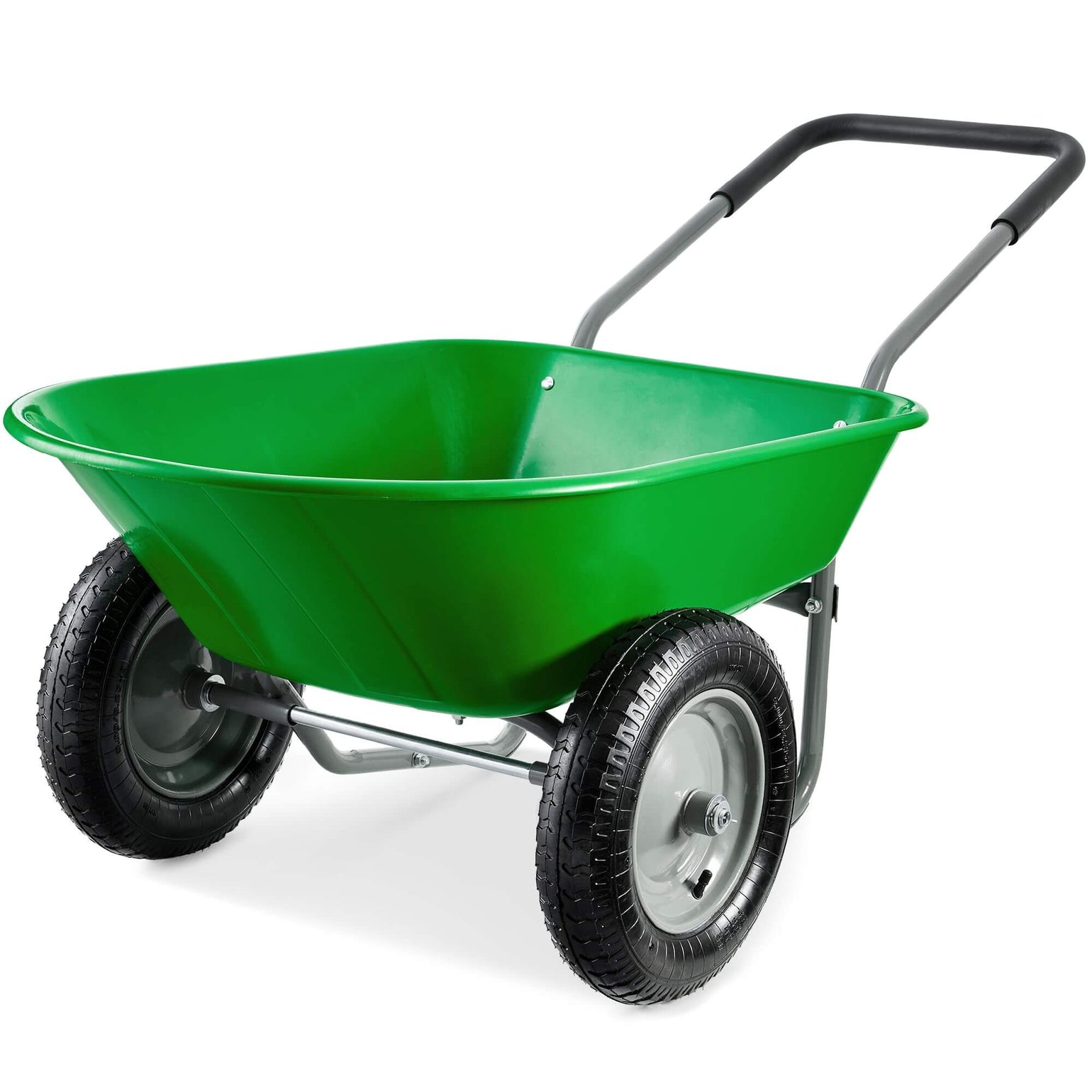 Dual Wheel Home Utility Yard Wheelbarrow Garden Cart w...