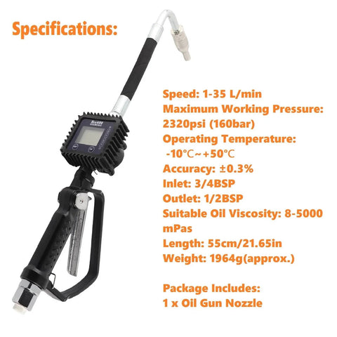 Oil Control Valve Meter Nozzle One Half Inch Inlet Dig...