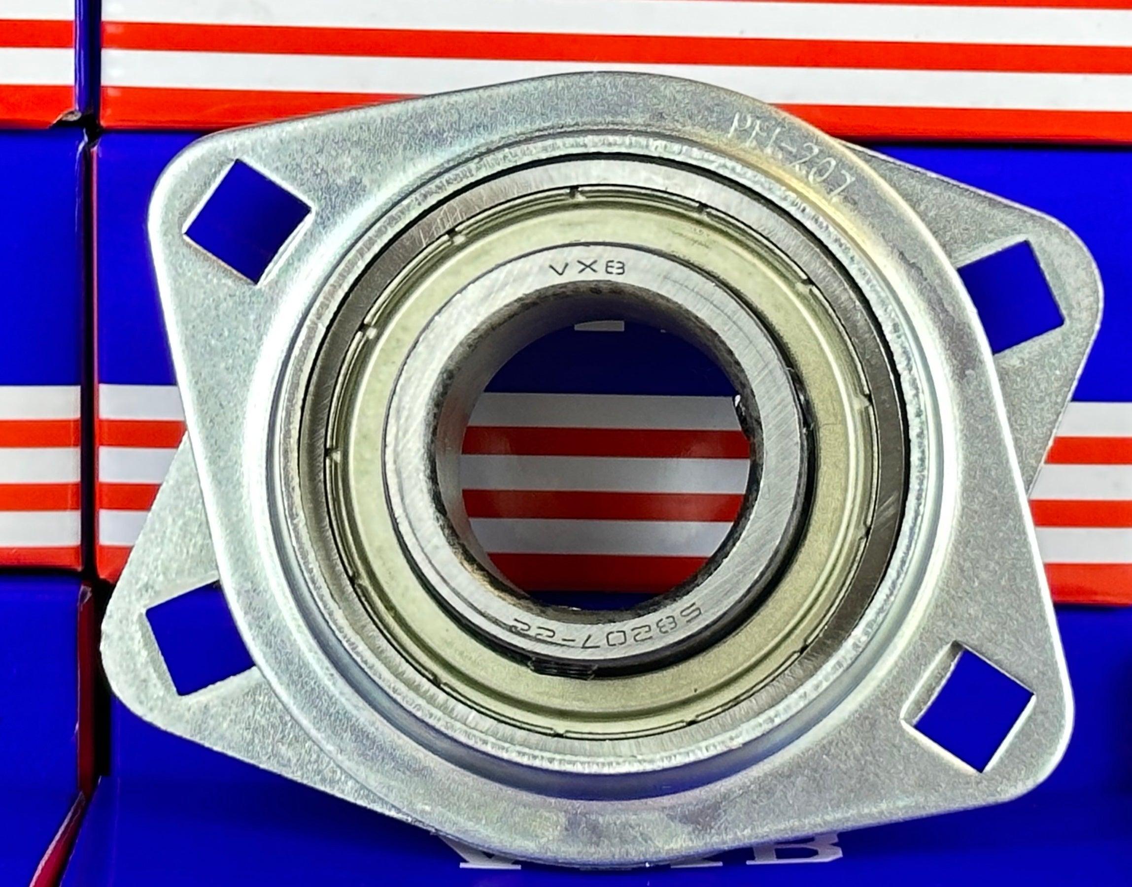 SBPFL207-22 Pressed Steel Bearing 2-Bolt 1 3/8" inch Flanged Mounted ...