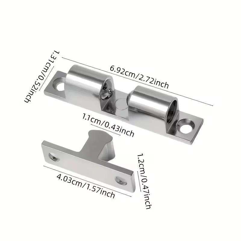 Stainless Steel Door Catch 69mm Wide with Double Rolle...
