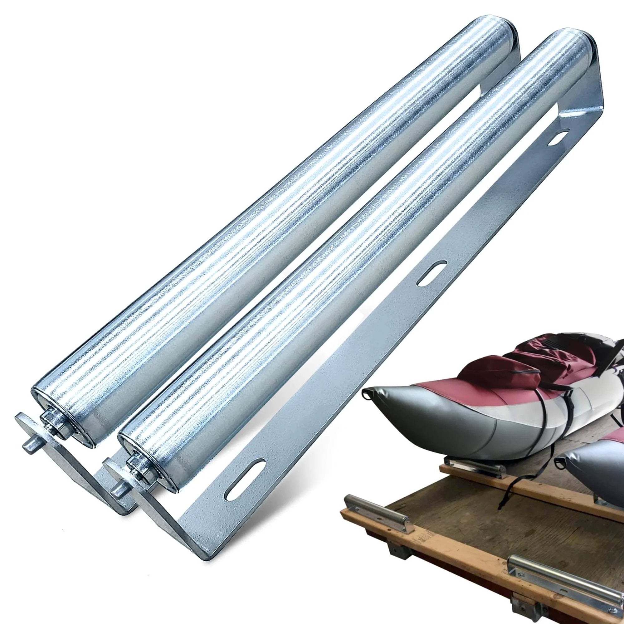 Heavy Duty Galvanized Steel Rollers Bracket Set: Conve...