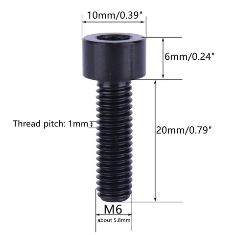 UHDFBDHF 4PCS Titanium Bolt Ti Screw M6x10 16 18 20 25...